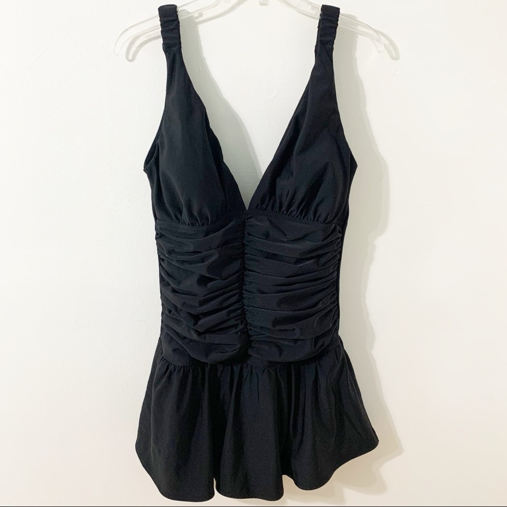 Shape Fx Swim Roushed Bathing Suit With Skirt - Gem